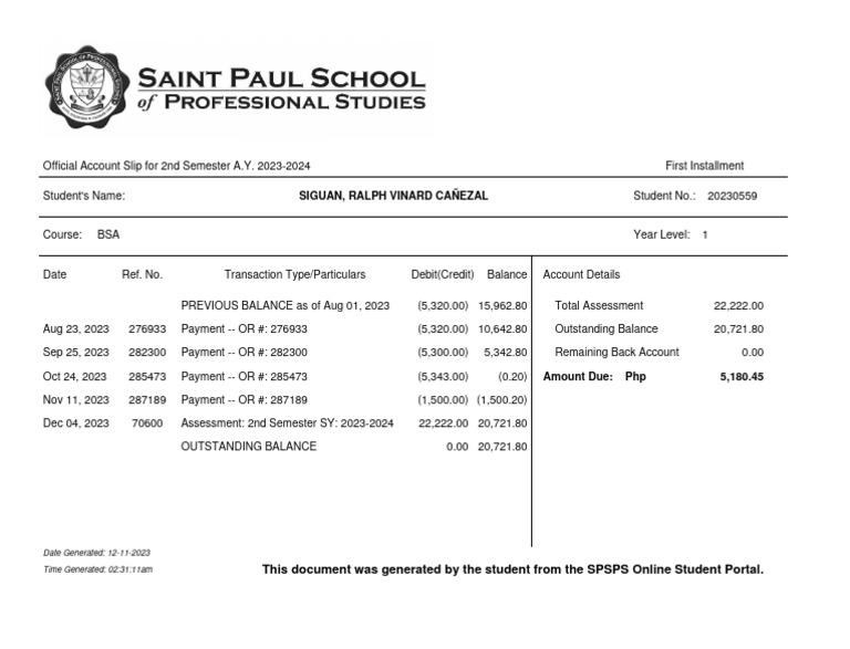 Siguan, Ralph Vinard Cañezal: This Document Was Generated by The ...