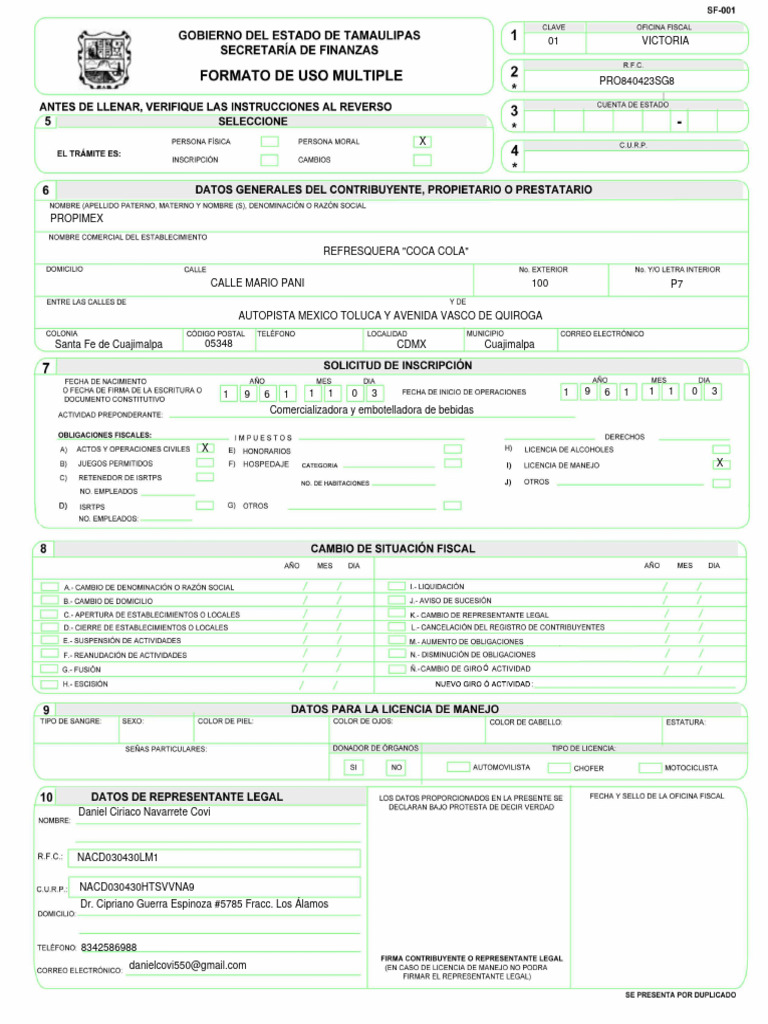 PM Propimex | PDF | Certificado de nacimiento | Gobierno