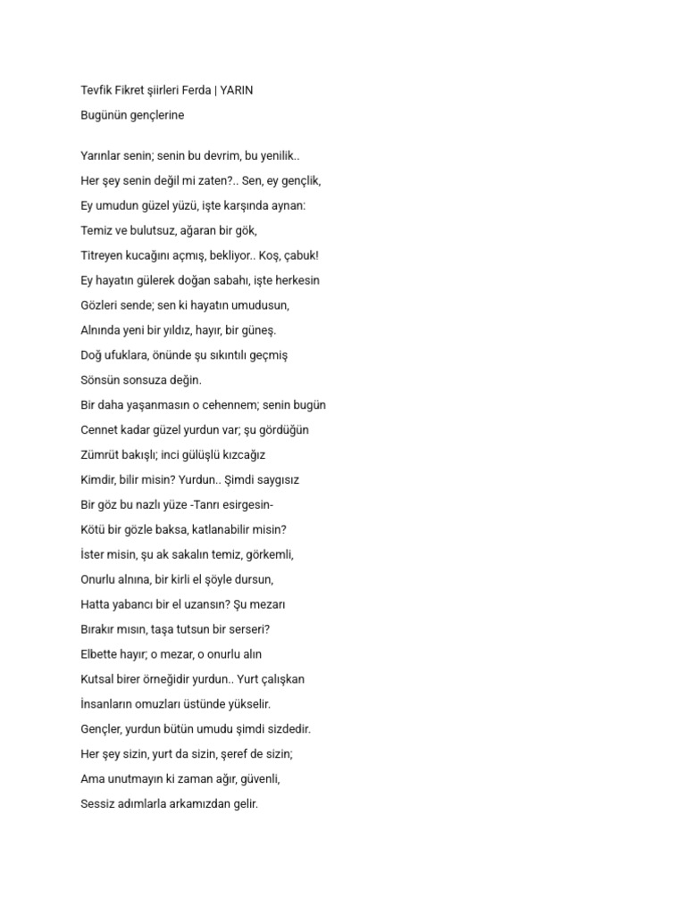 Tevfik Fikret Ferda | PDF