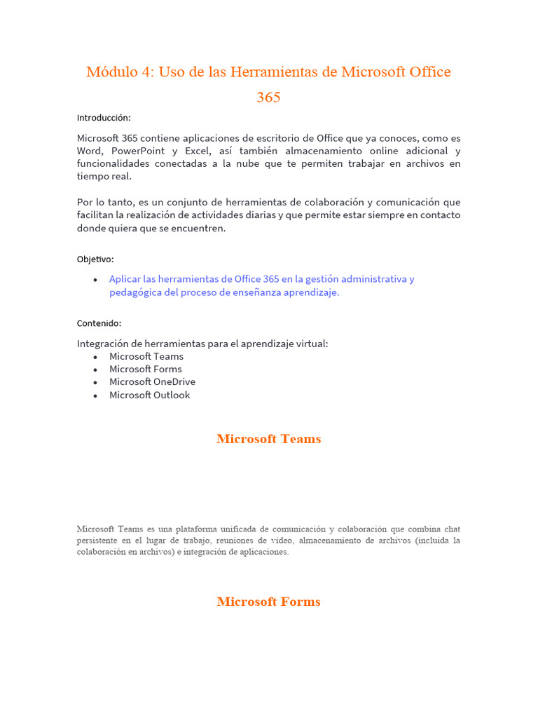 Herramientas Clave de Microsoft 365 | PDF