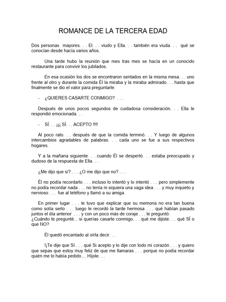 Romance de La Tercera Edad | PDF