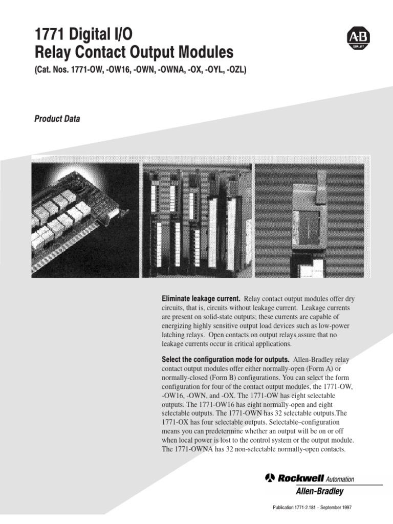 1771 td181 - en P | PDF | Relay | Switch