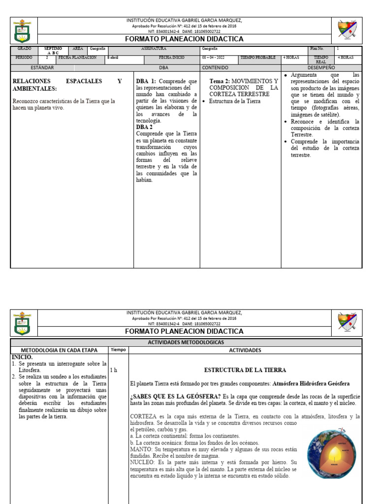 GUIA 1_ Estructura de la Tierra | Descargar gratis PDF | Tierra ...