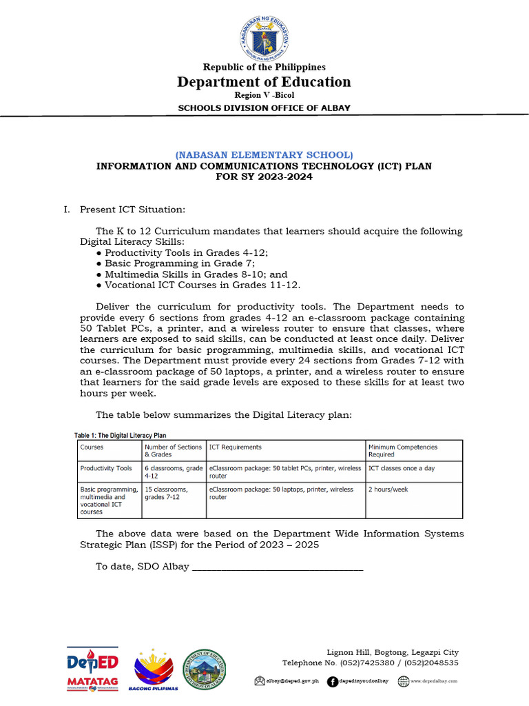 ICT-Plan-School-Template | PDF | Information And Communications ...