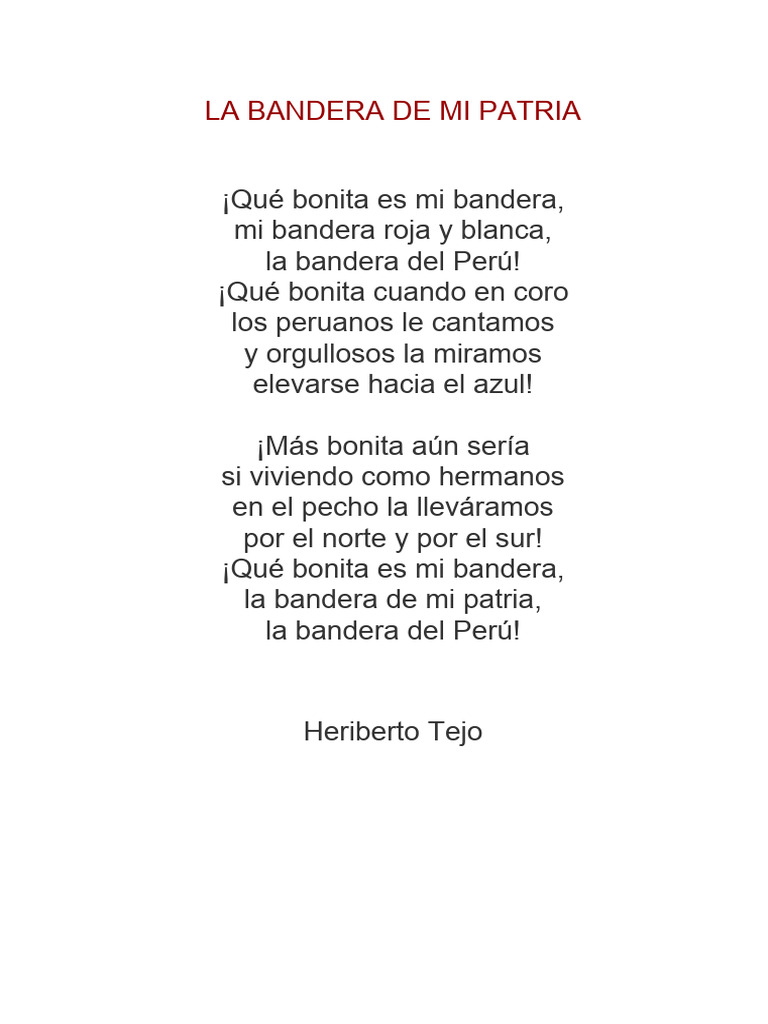 POEMAS FIESTAS PATRIAS | PDF