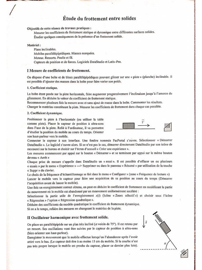 TP5 Frottements | PDF
