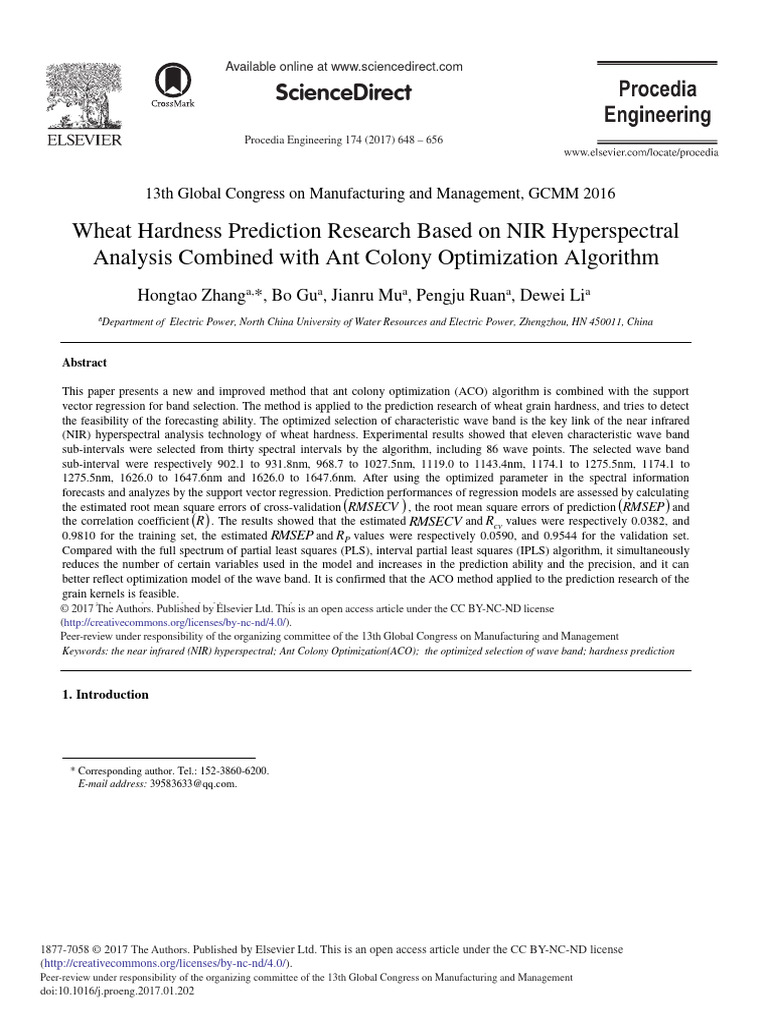 Wheat Hardness Prediction Research Based On Nir Hyperspectra 2017