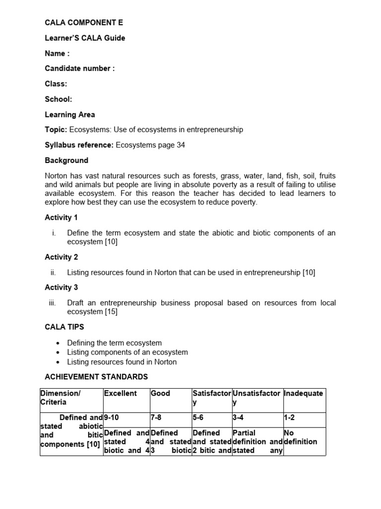 Geography Cala Component e | PDF | Ecosystem | Ecology