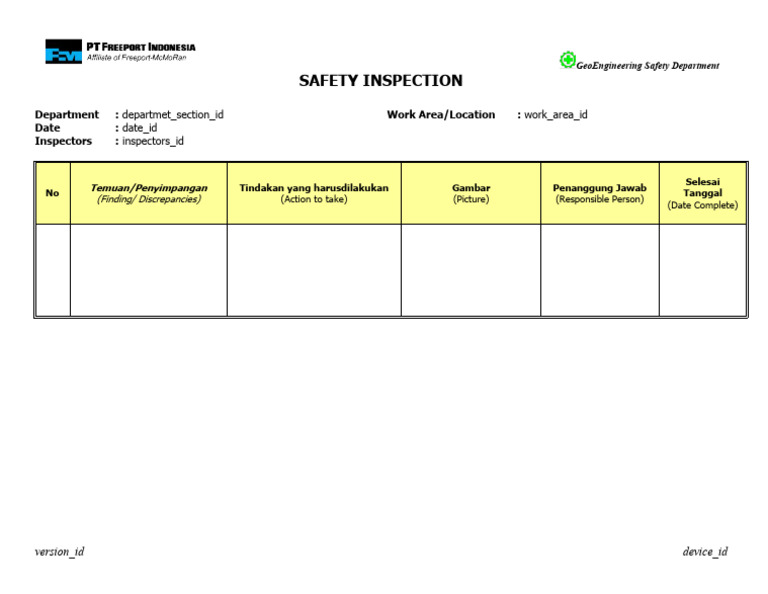 Field Inspection Report Template | PDF