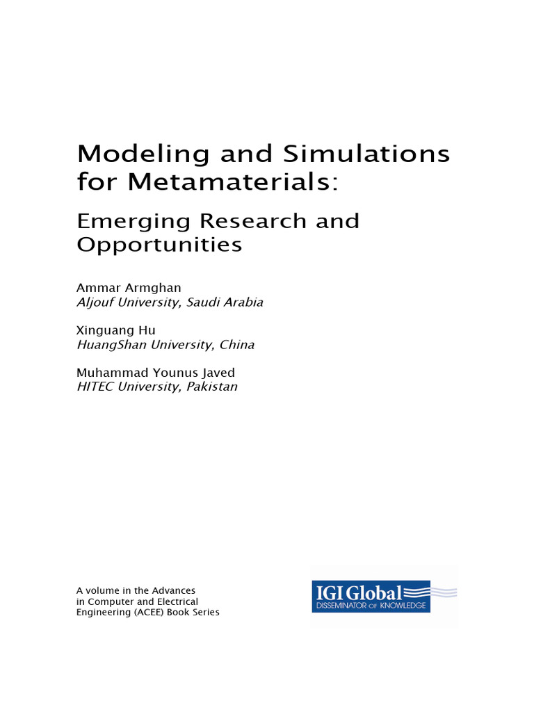 Modeling and Simulations For Metamaterials:: Emerging Research and Opportunities | PDF ...