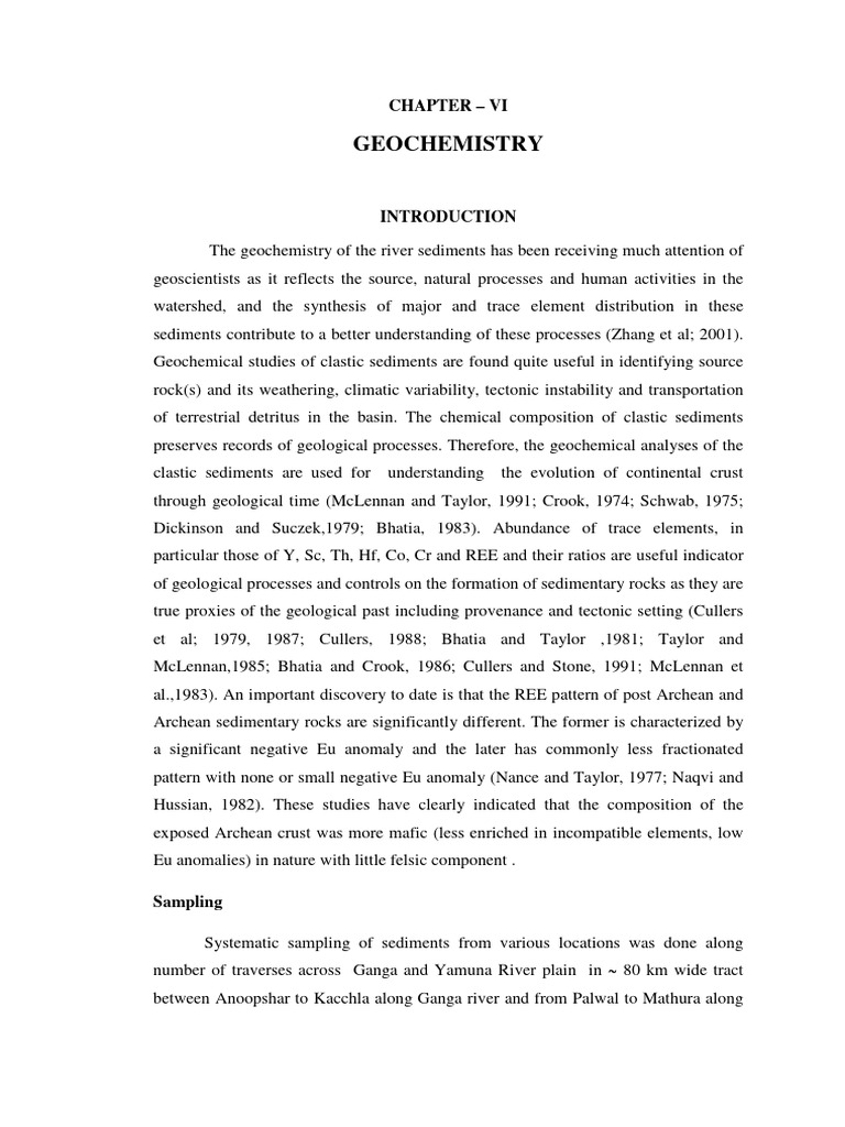 Vi - 2001 - Chapter - VI Geochemistry | PDF | Rock (Geology) | Geochemistry