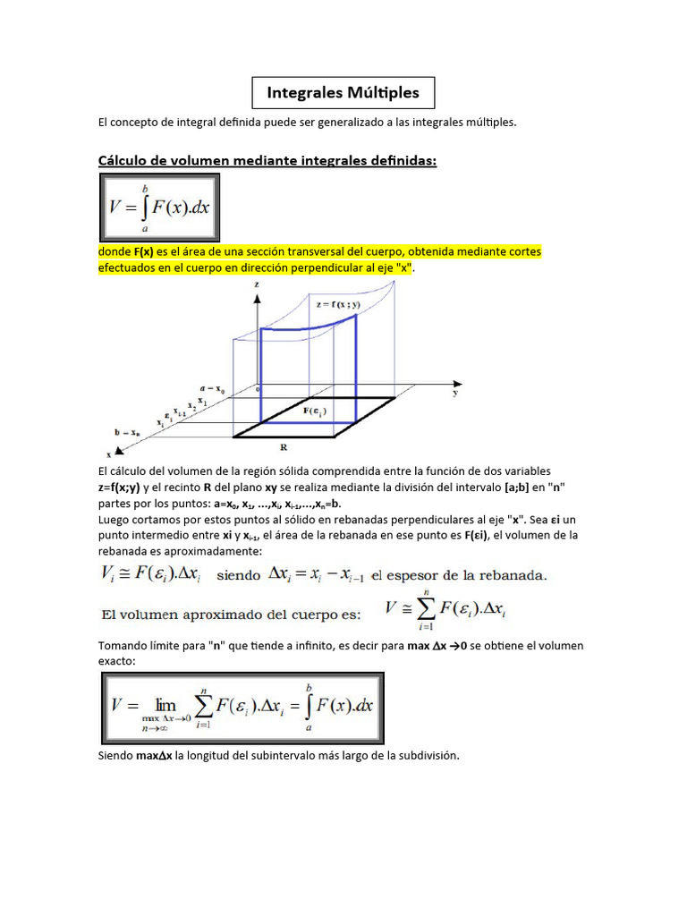 Cálculo de Volumen con Integrales Dobles | PDF | Integral | Matemáticas