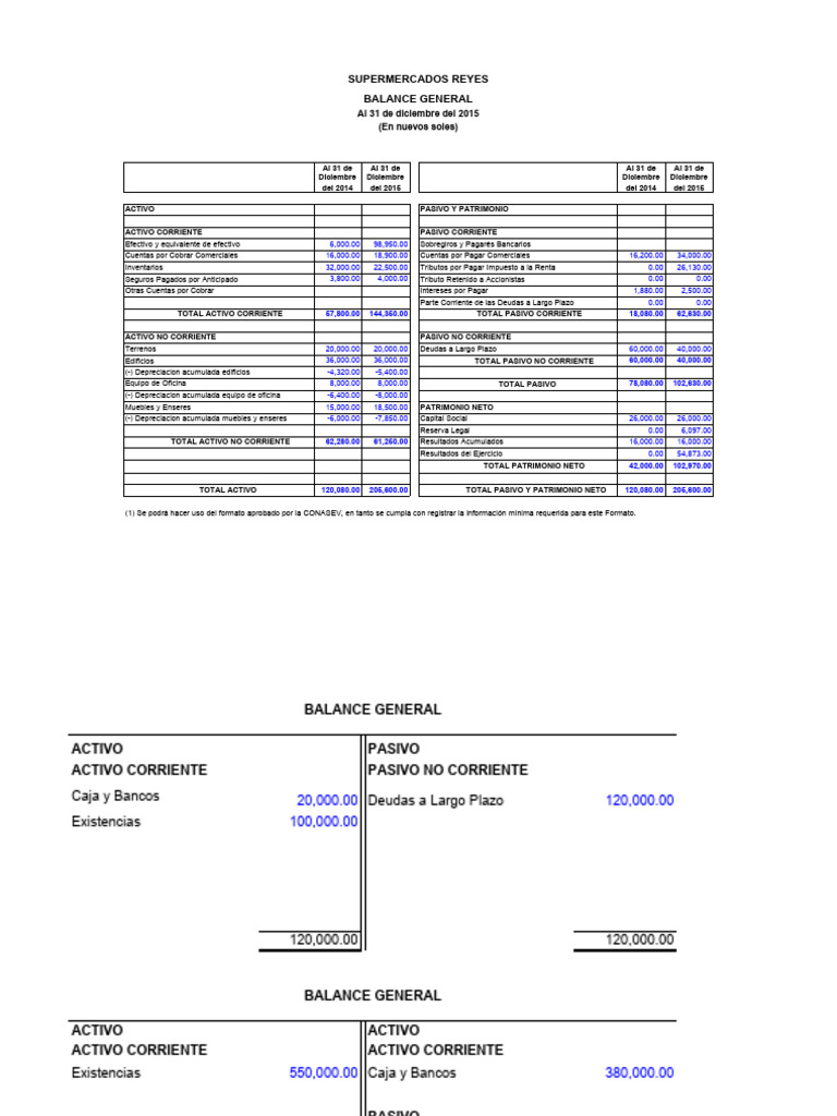BG Supermercados Reyes | PDF | Hoja de balance | Valor neto