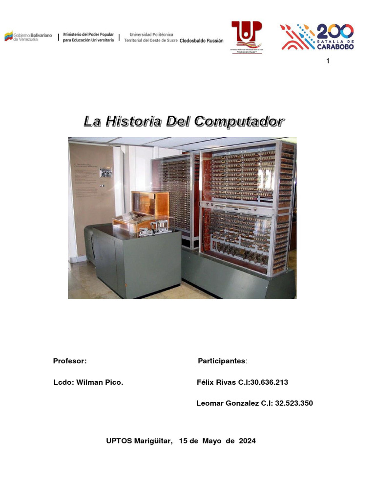 La Historia Del Computador | PDF | Hardware de la computadora ...