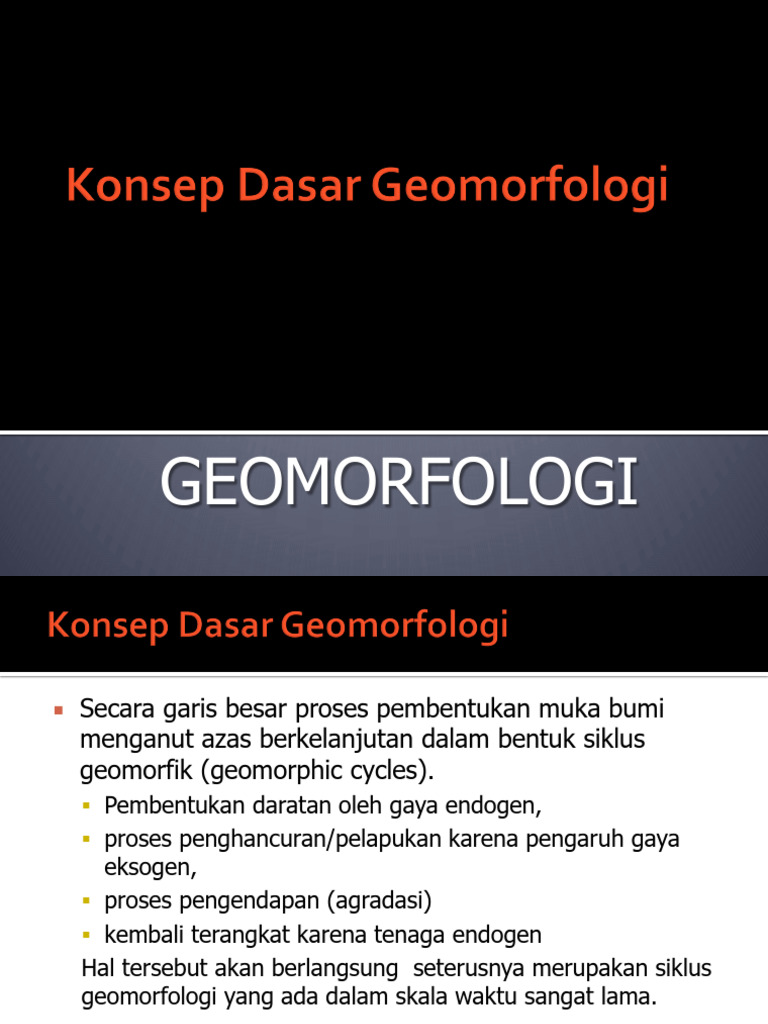 Konsep Dasar Geomorfologi | PDF | Perjalanan | Sains & Matematika