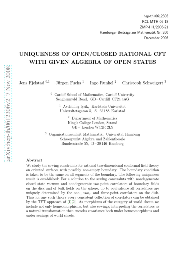 Jens Fjelstad, Jurgen Fuchs, Ingo Runkel and Christoph Schweigert ...