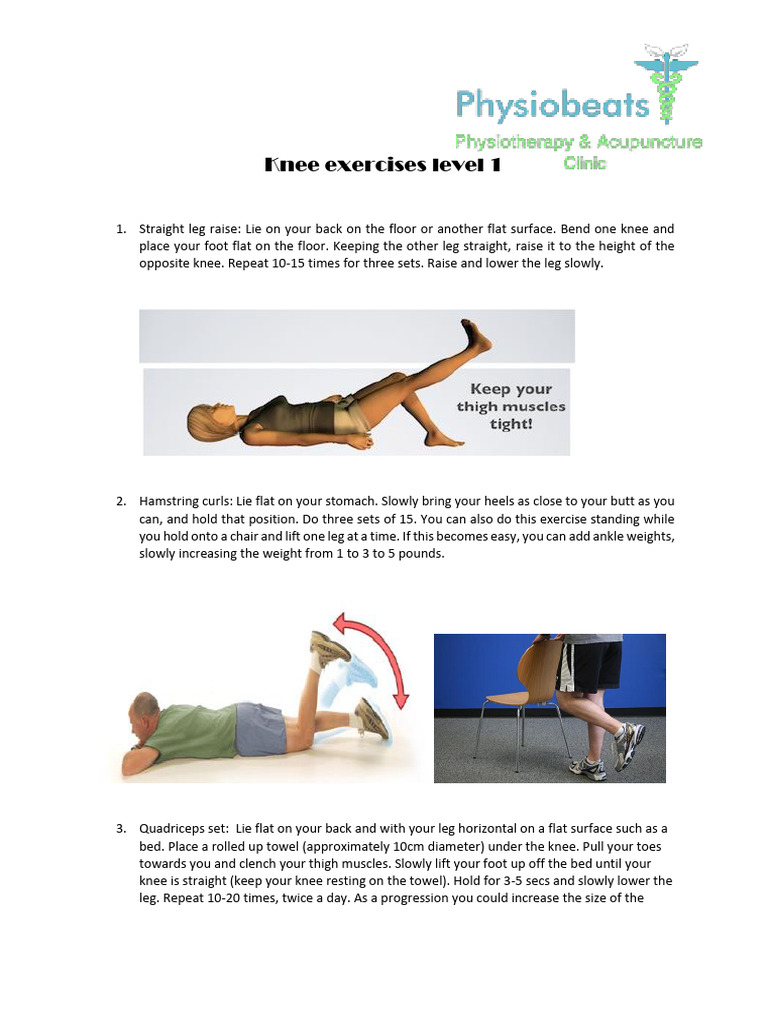 Knee Pain Exercises | PDF | Knee | Foot