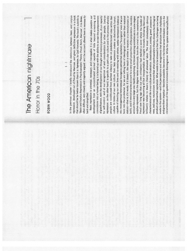 Wood - The American Nightmare - Horror in The 1970s | PDF