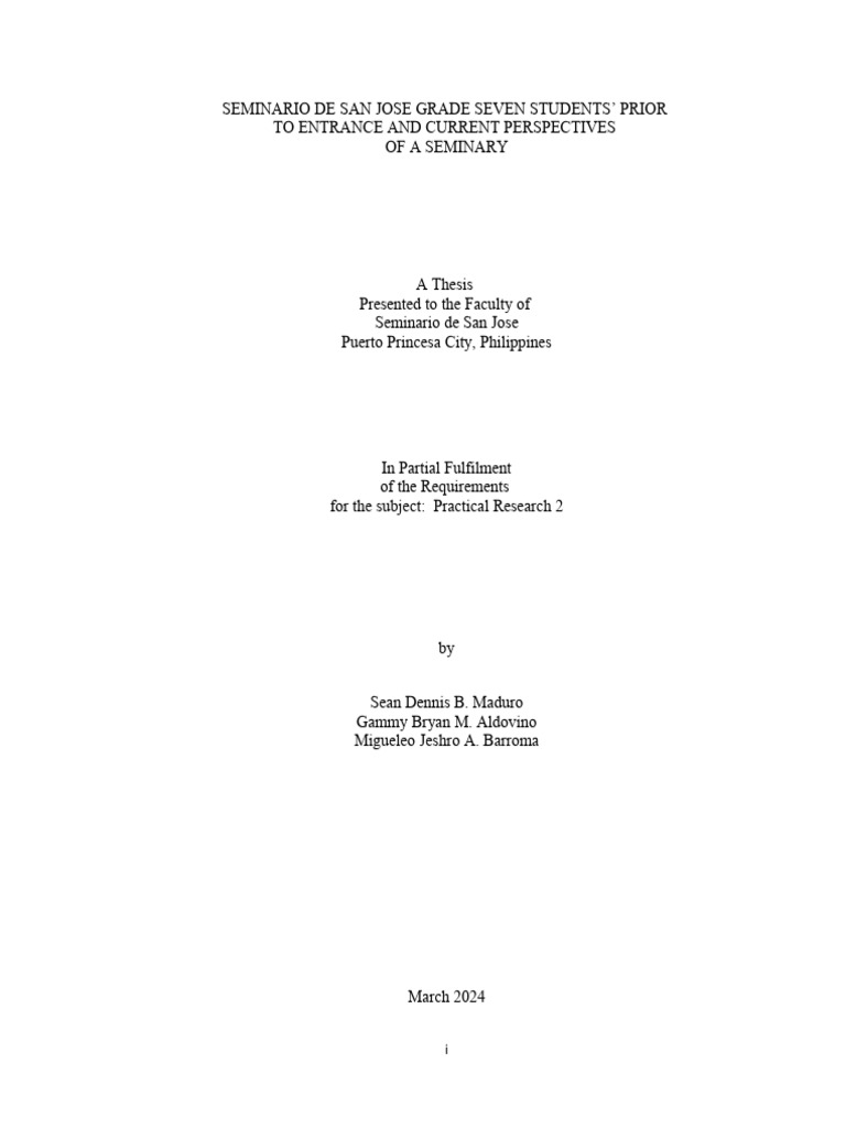 Final Thesis Defense Preliminaries | PDF | Seminary | Thesis