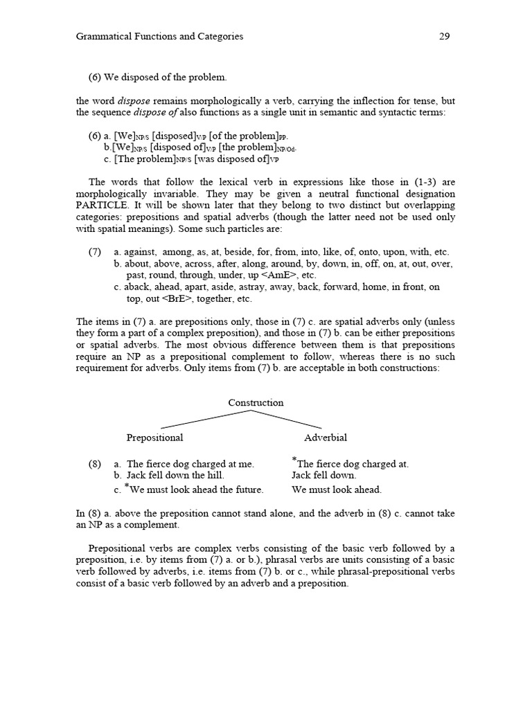 Grammatical Categories and Functions | PDF | Preposition And ...