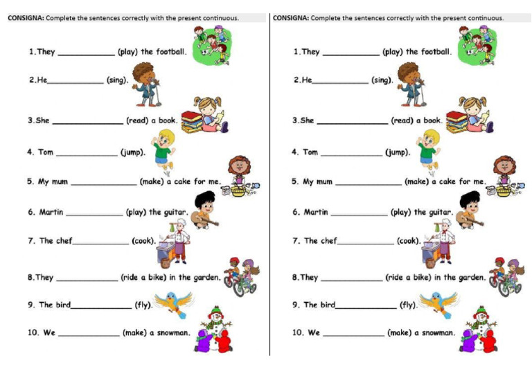 3ro pri. A -B PRESENT CONTINUOUS | PDF