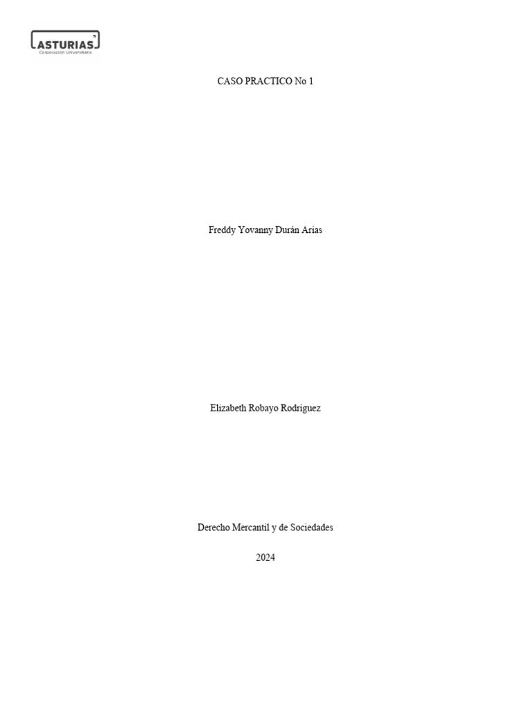 Caso Practico No. 1 | PDF | Sociedad de responsabilidad limitada | Economias
