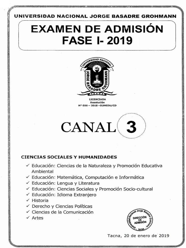 Canal 3 Fase 1 2019 | PDF