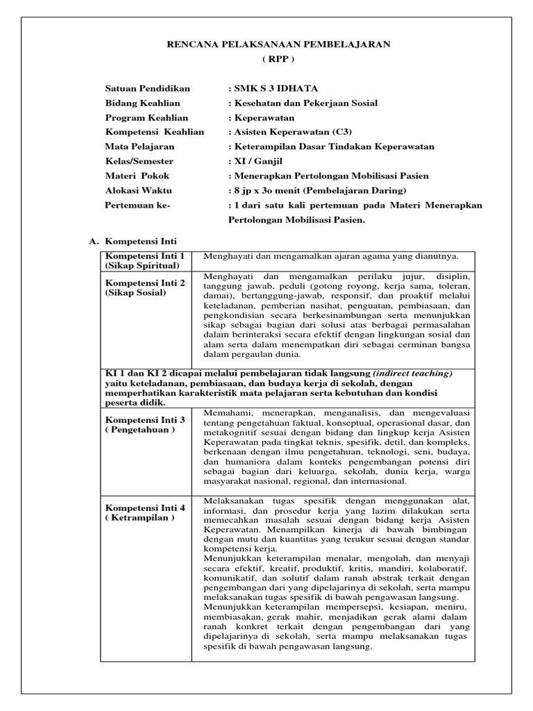 Contoh RPP Daring KDTK Ani | PDF