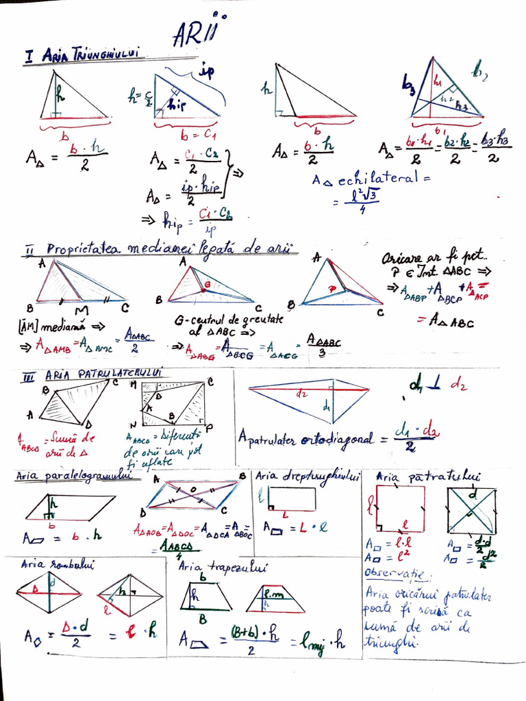 fisa de formule pentru arii | PDF