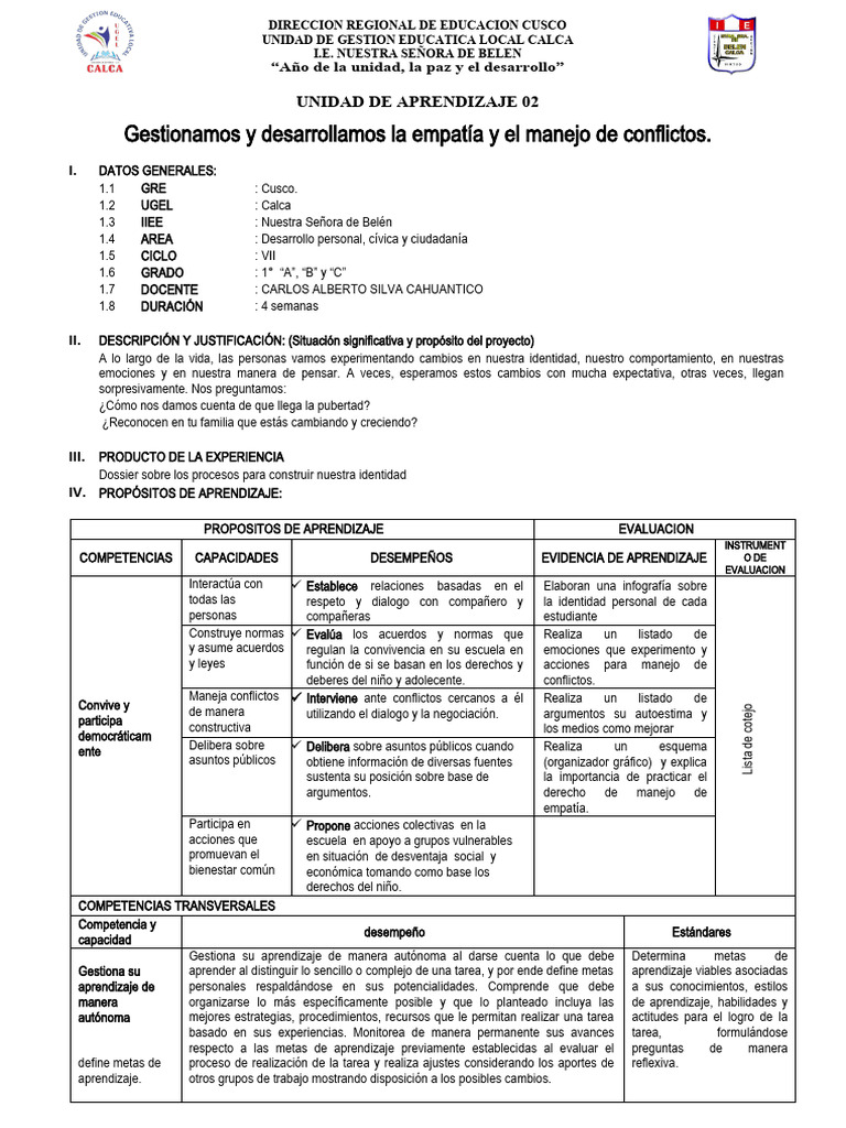 unidad de aprendizaje 2 | PDF | Aprendizaje | Las emociones