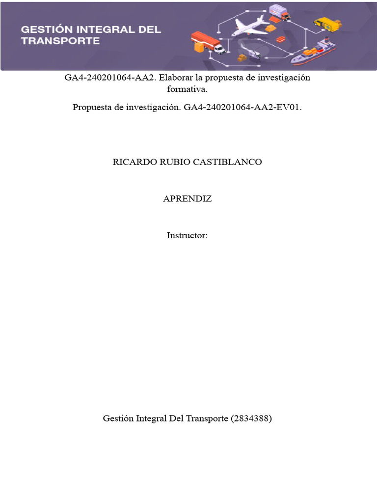 Ga5 2402010 64 Aa2 Ev01 Propuesta de Investigacion Formativa | PDF | Business | Internet de las ...