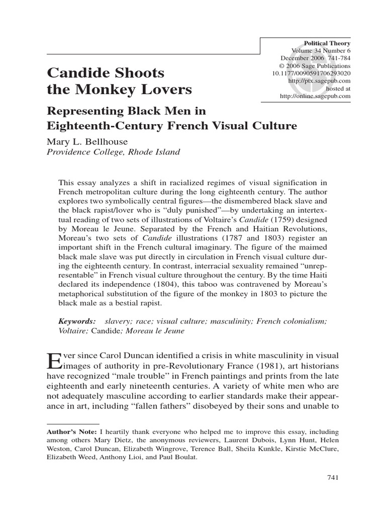 Bellhouse 2006 Candide Shoots The Monkey Lovers Representing Black Men ...