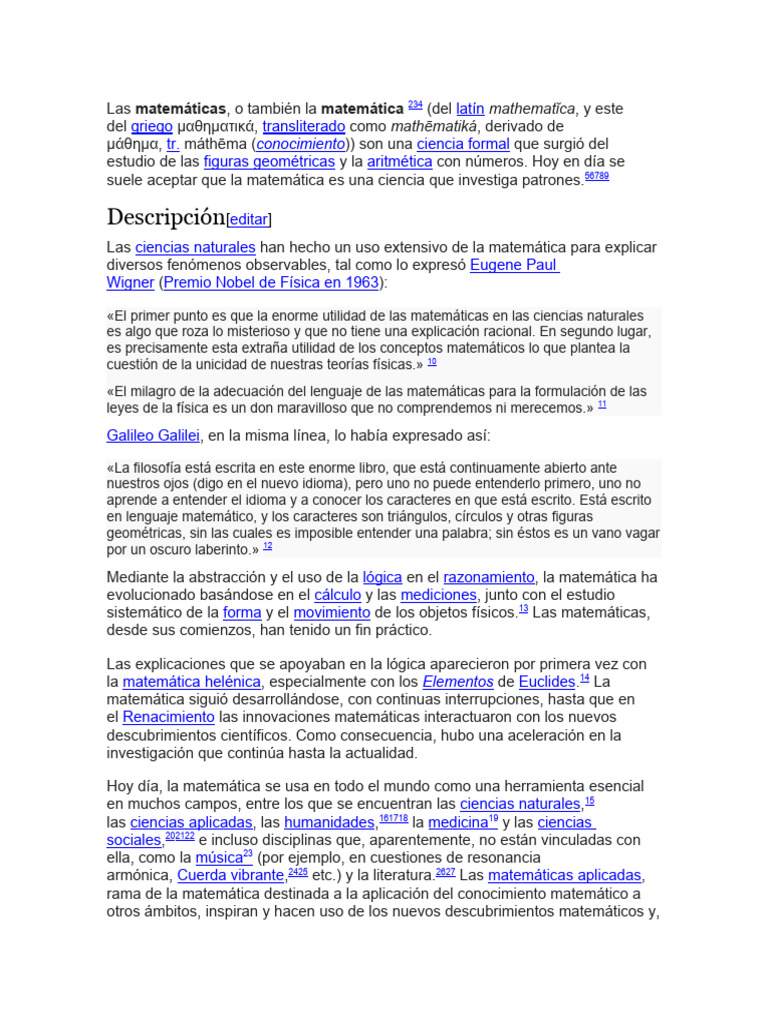 Historia y Aplicaciones de las Matemáticas | PDF | Matemáticas | Science