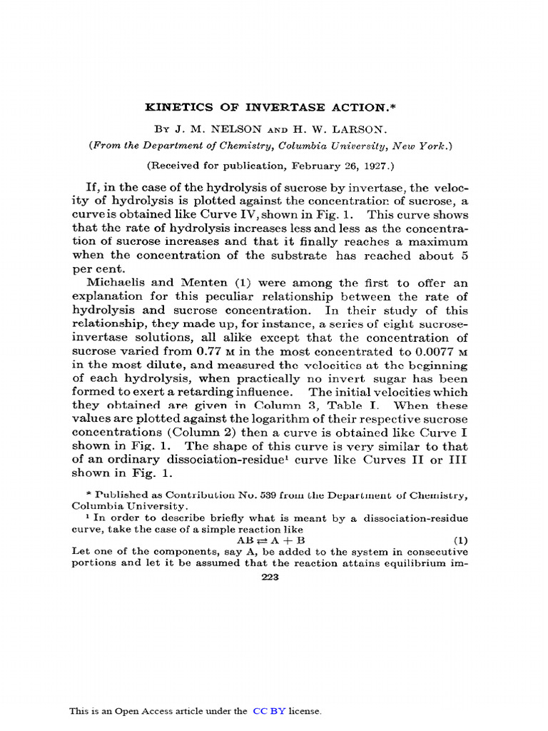 Kinetics of Invertase Action | PDF | Enzyme Kinetics | Adsorption