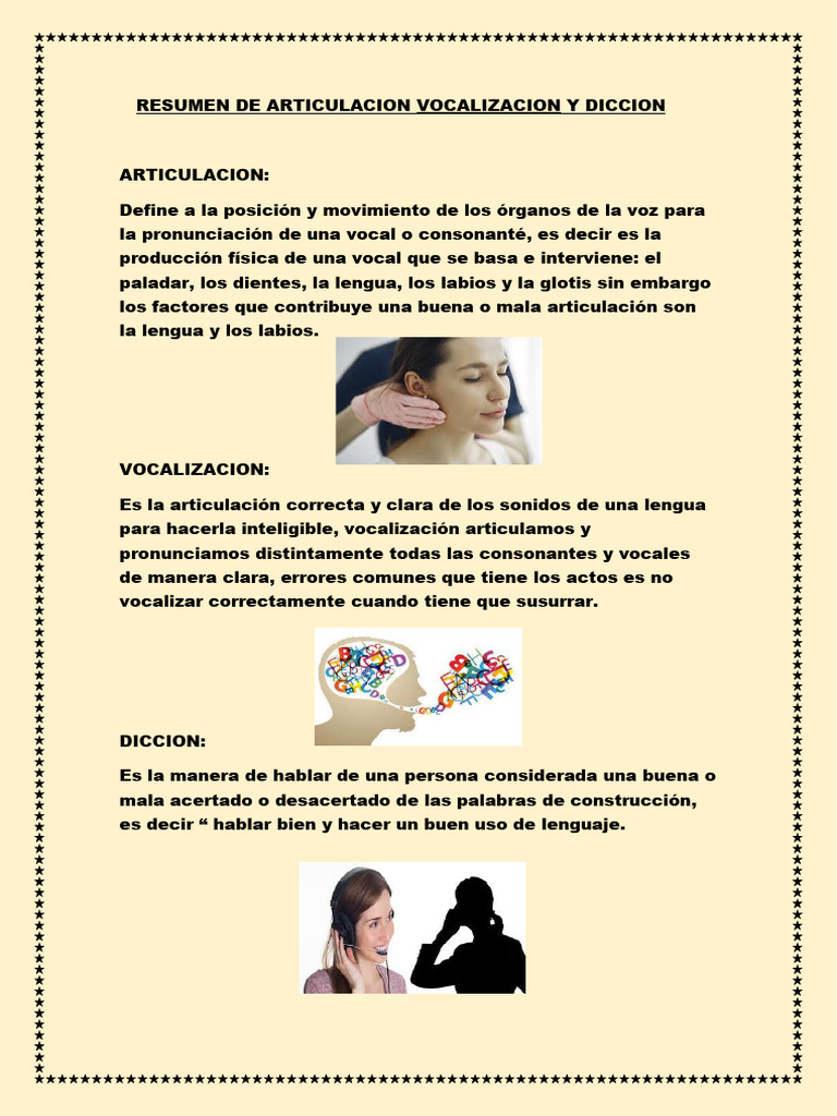 Guía de Articulación y Dicción | PDF | Artes del Lenguaje y Comunicación