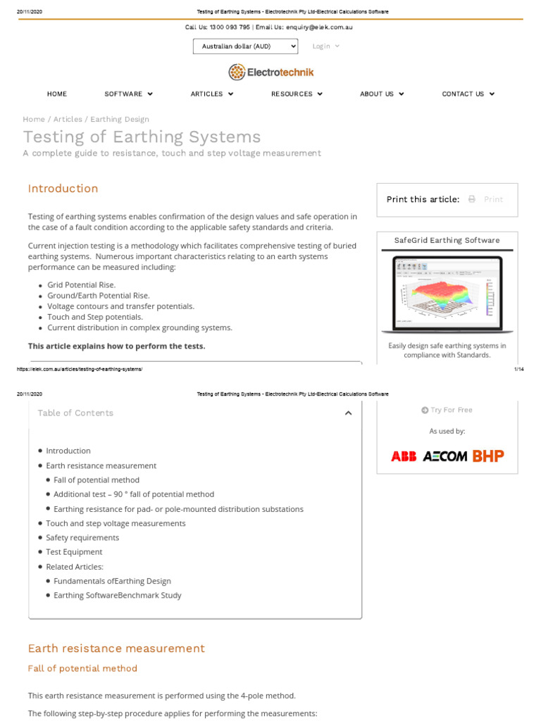 Testing of Earthing Systems - Electrotechnik Pty Ltd-Electrical ...