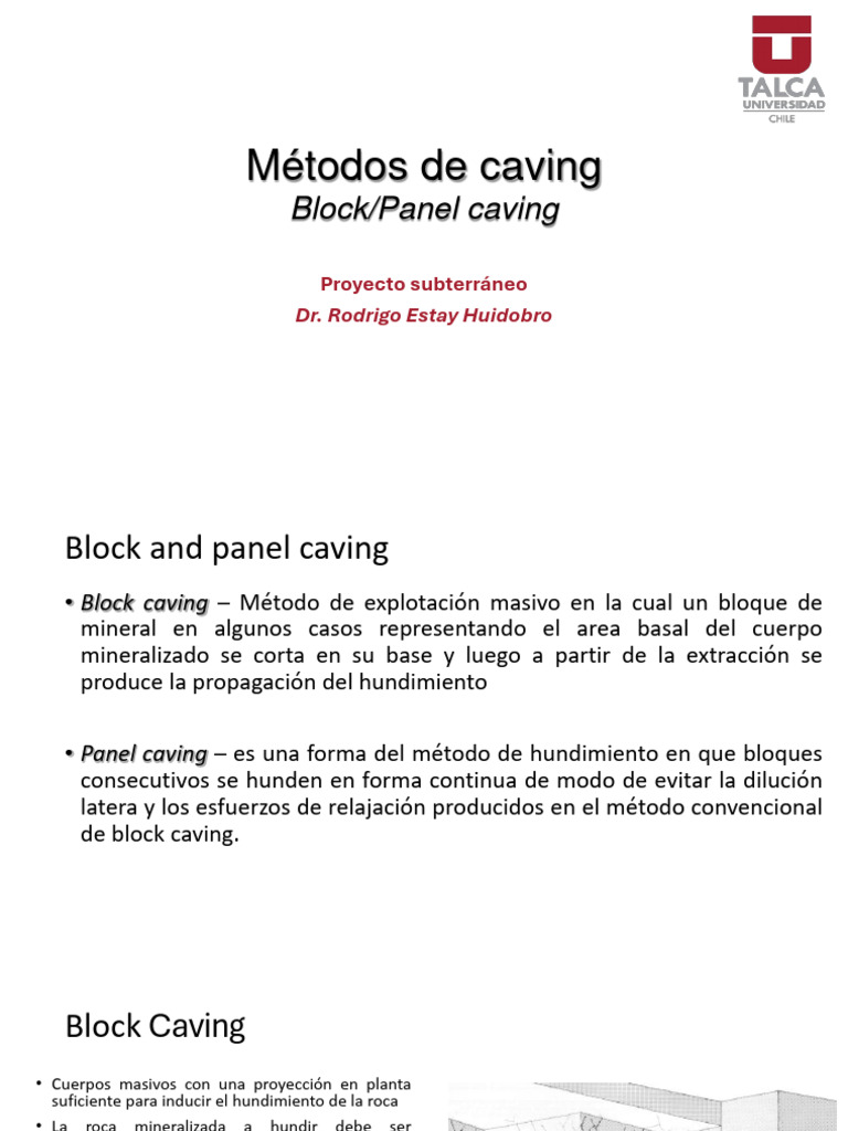Método de Extracción Block Caving | PDF | Minería | Materiales