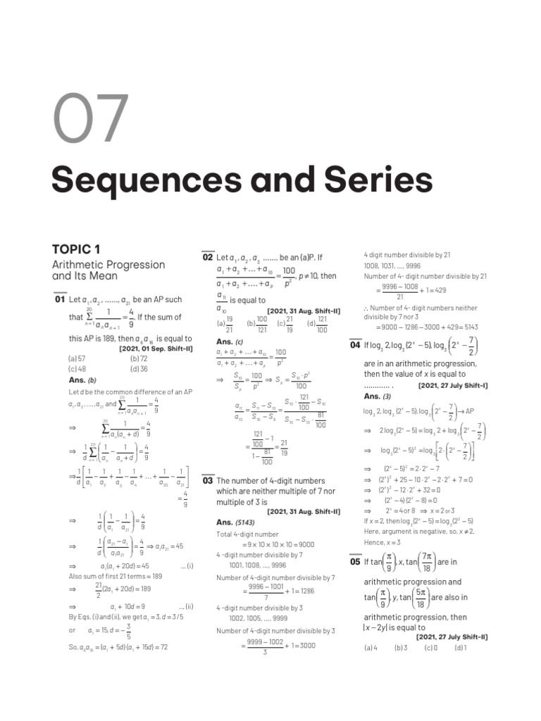 Sequences and Series | PDF | Numbers | Notation