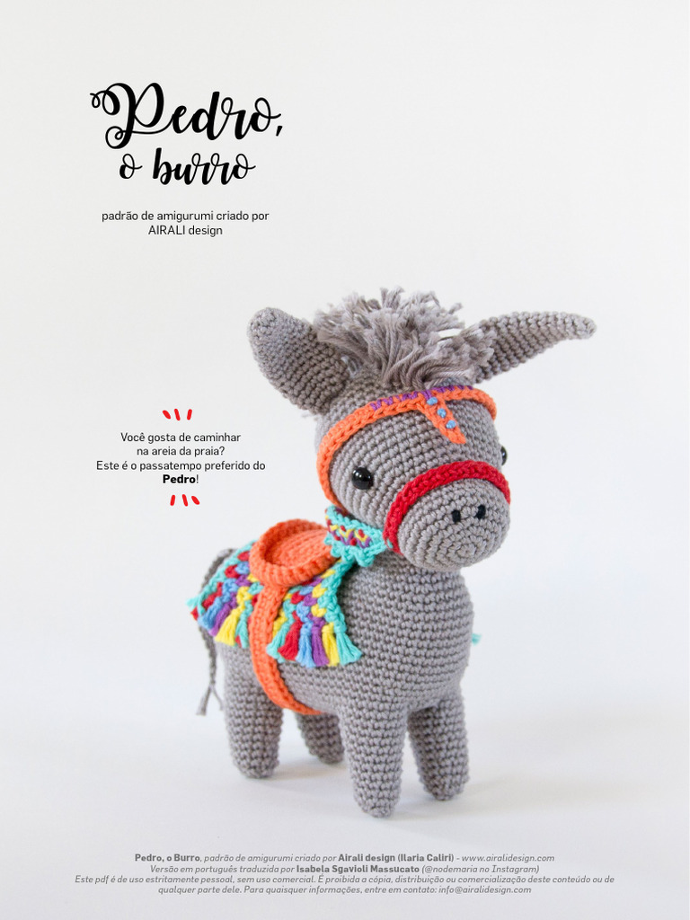 Pedro o Burro PORTUGUES Airali Design | PDF | Crochê | Bordado