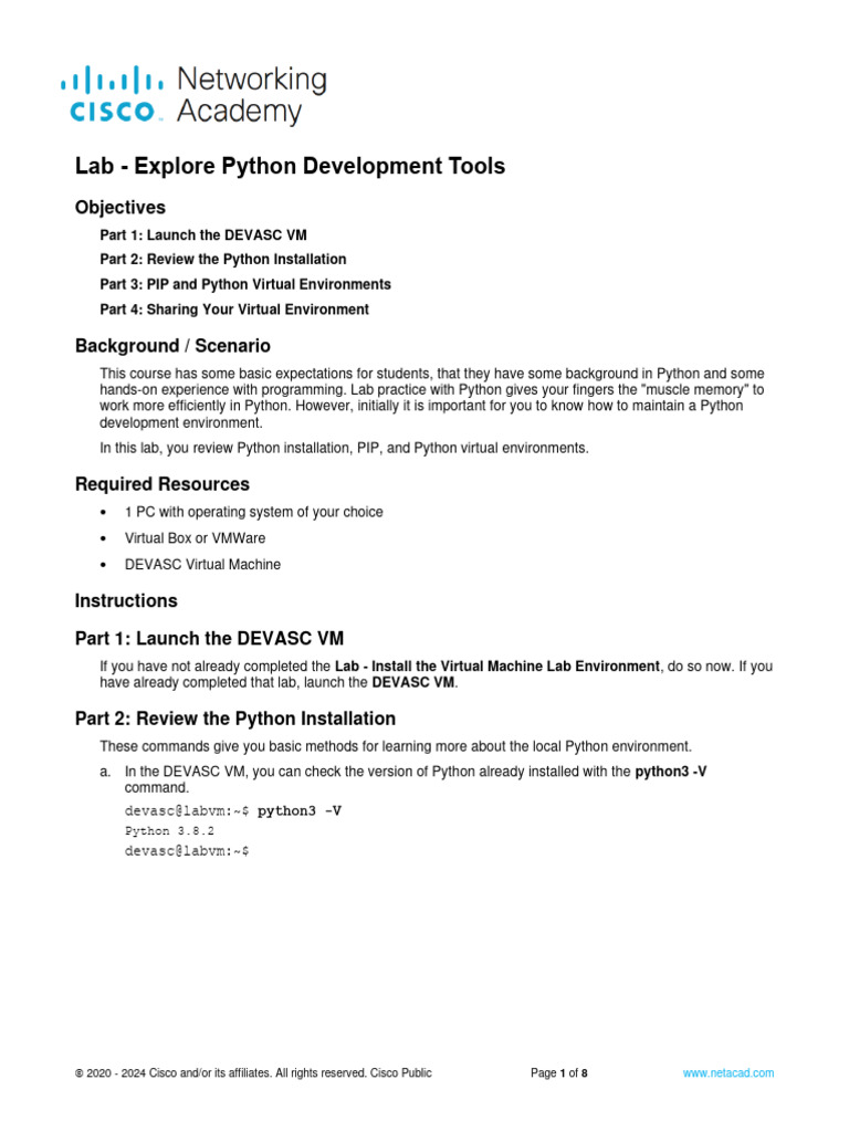 3.1.12 Lab - Explore Python Development Tools | PDF | Virtual Machine | System Software