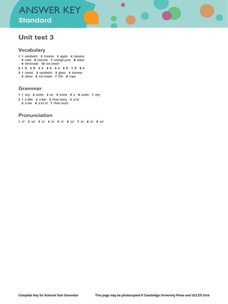 Kfs Ut U3 Answer Key | PDF