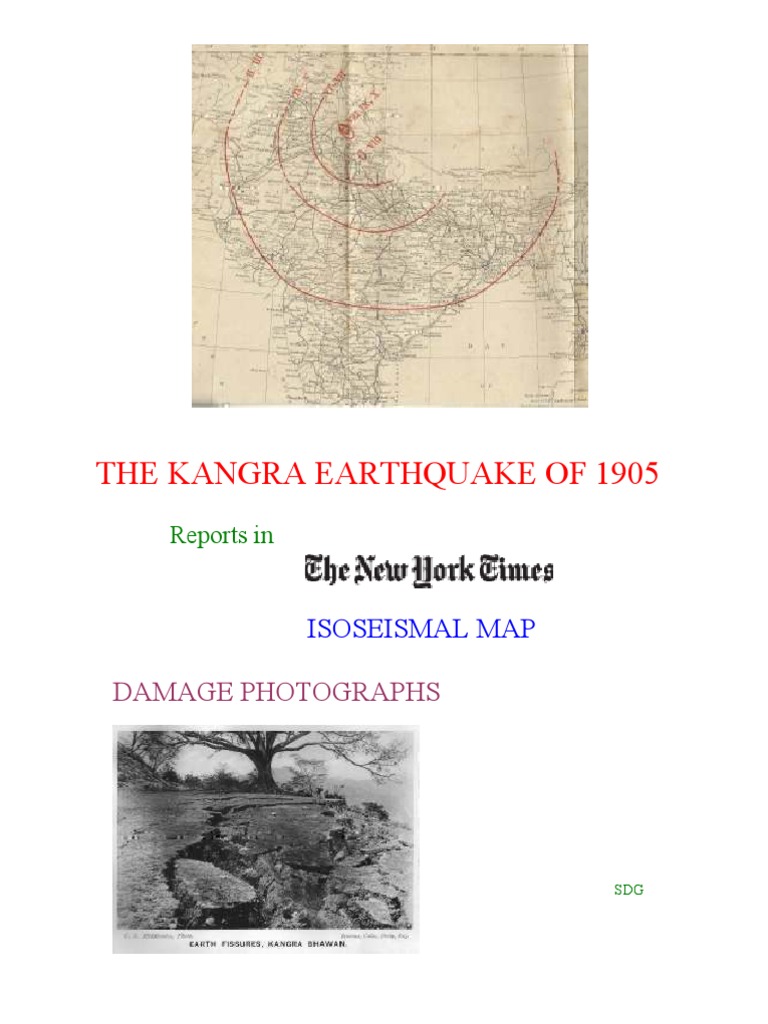 Kangra Earthquake 1905: New York Times Report, Isoseismal Map, Damage ...