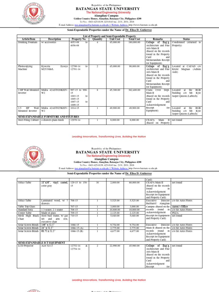 PSO - Template (Missing PPE's) Dr. Elisa D. Gutierrez | PDF | Office ...