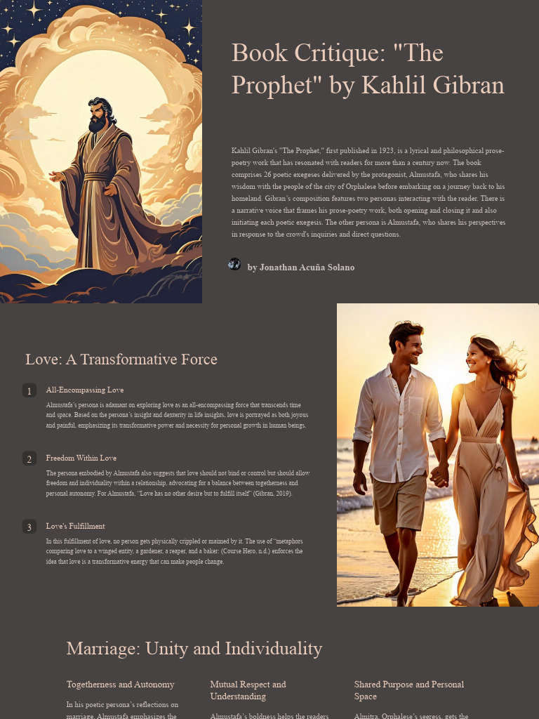 Book Critique The Prophet by Kahlil Gibran | PDF | The Prophet (Book)