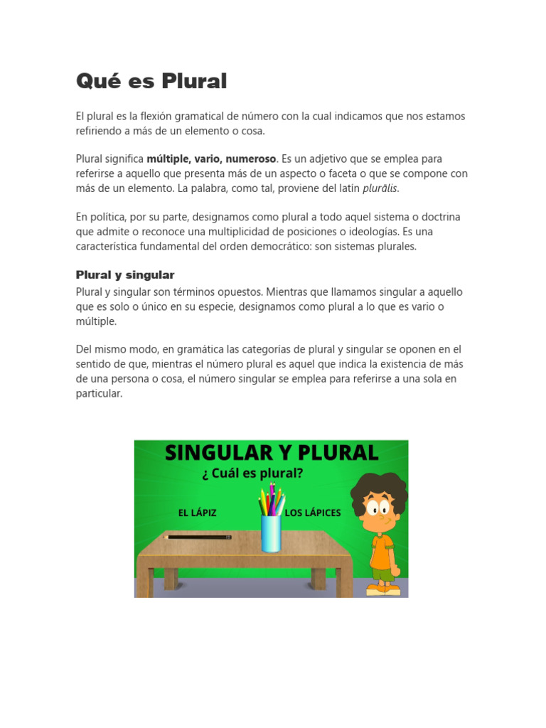 Qué es Plural | PDF