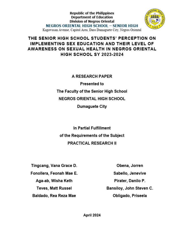 Pr2 Final Paper | PDF | Sexually Transmitted Infection | Sex Education