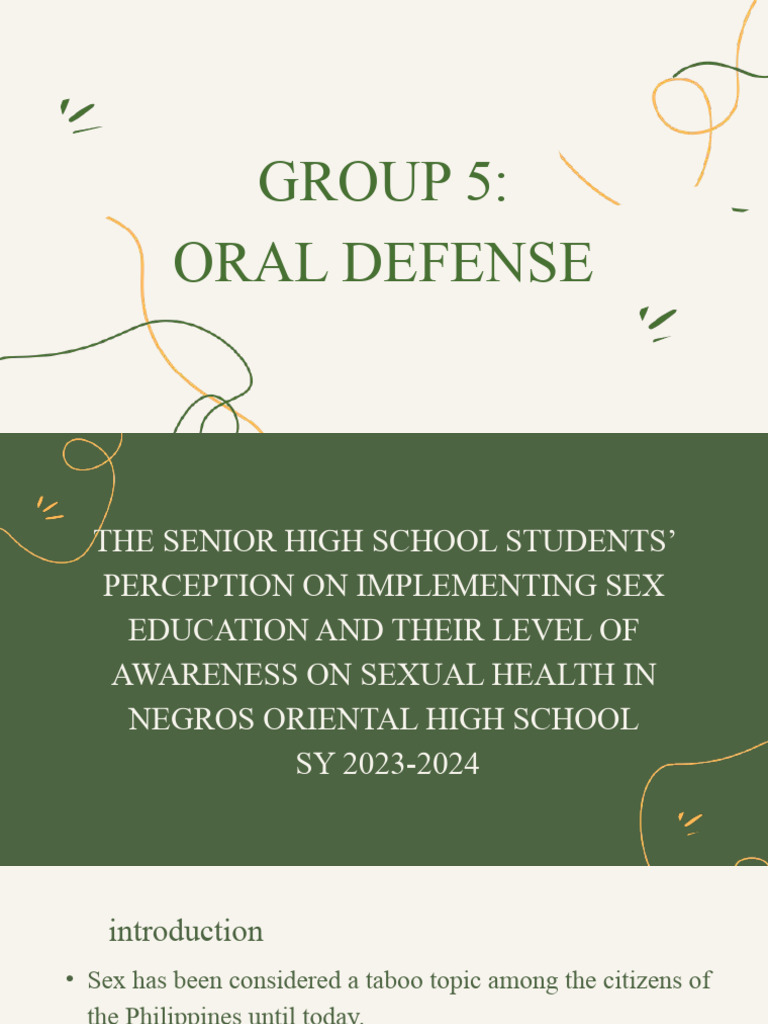 Oral Defense PR2 | PDF | Sex Education | Human Reproduction