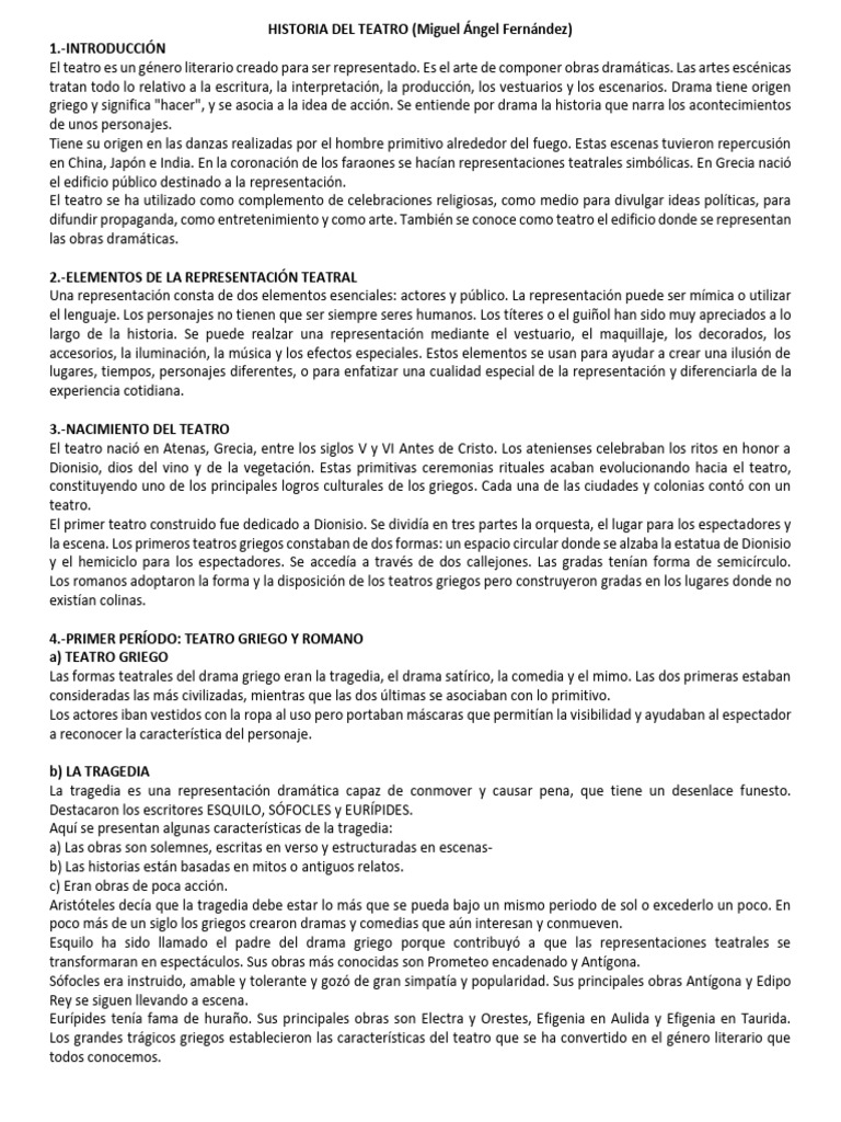 Historia Del Teatro | PDF | Teatro | Comedia Historia Del Teatro | PDF | Teatro | Comedia