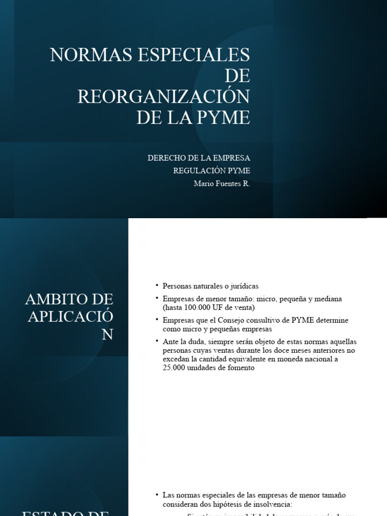 Clase Reorganización Pyme | PDF | Pequeñas y medianas empresas | Insolvencia