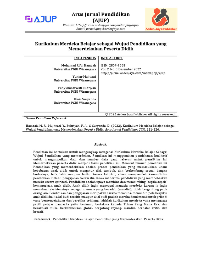 Kurikulum Merdeka Belajar Sebagai Wujud Pendidikan | PDF